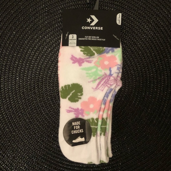 Converse | Accessories | Converse Flat Knit Ultra Low Socks 3 Pack ...